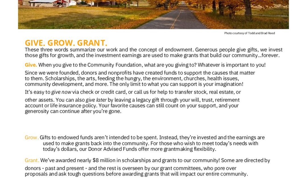 Give, Grow, Grant 2025 - Community Foundation for Mason County